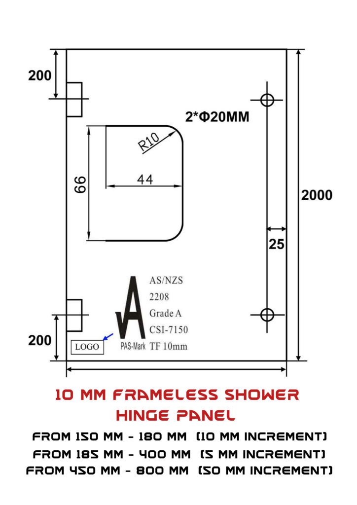 Frameless Shower Hinge Panel - The One Glass & Hardware